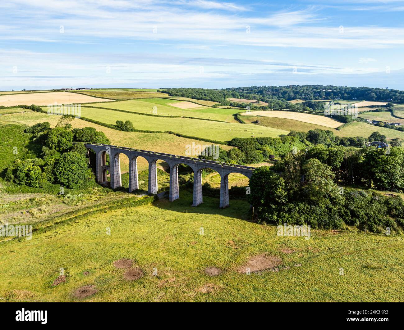 Cannington Viaduct from a drone, Uplyme, Lyme Regis, Dorset, Devon ...