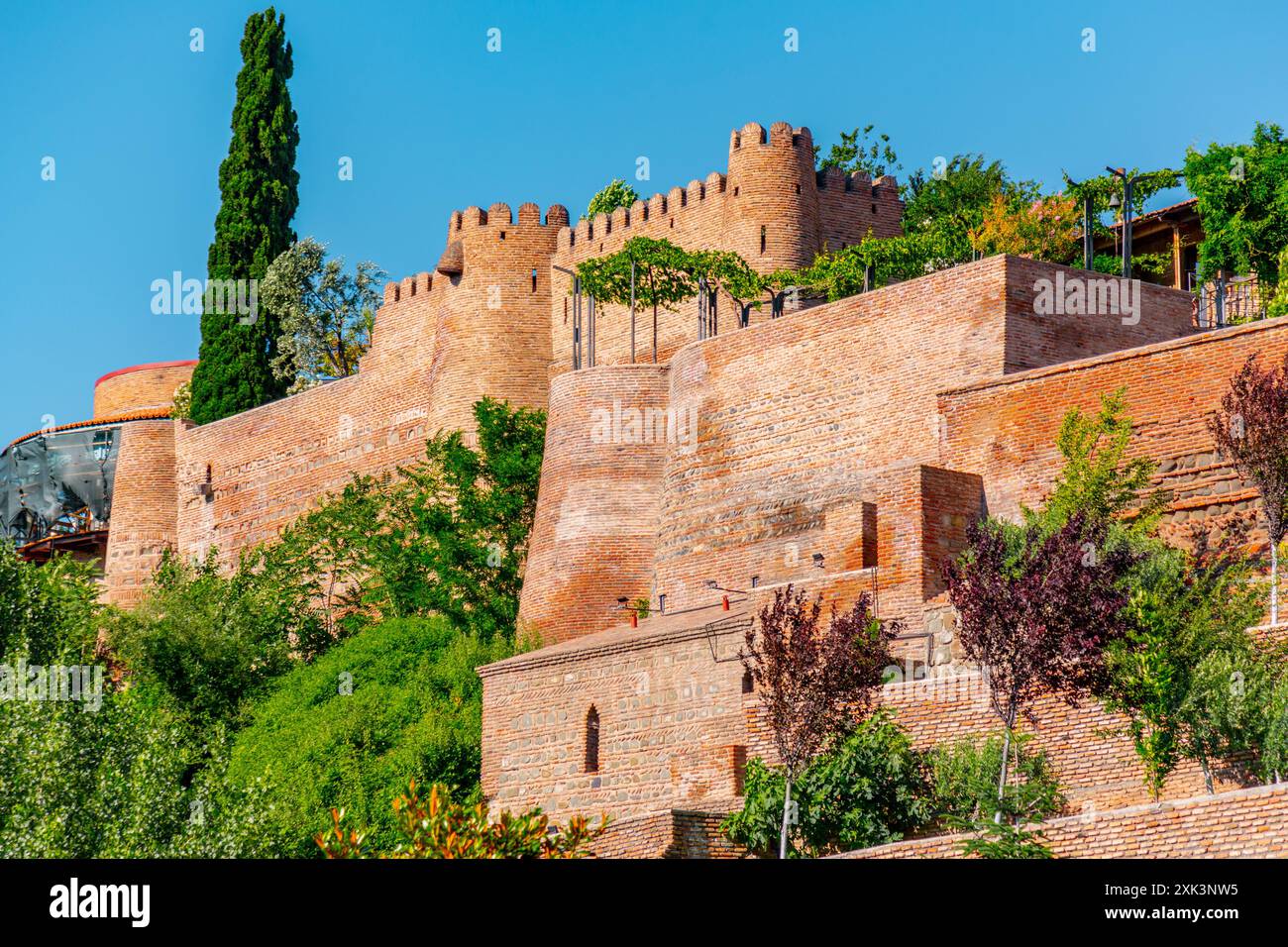 The remains of the old Isani fortress bastions and walls in Metekhi ...