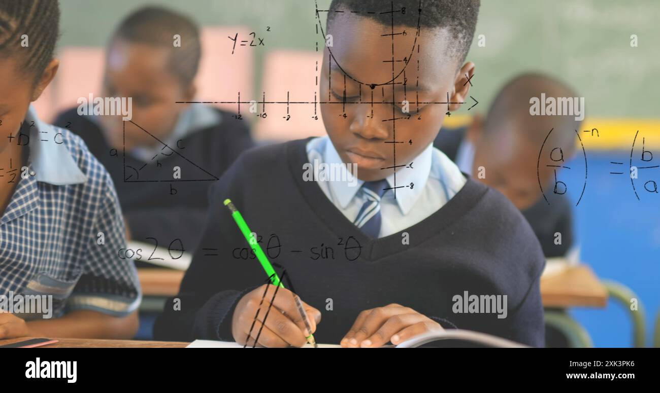 Animation mathematical formulas over pupils hi-res stock photography ...