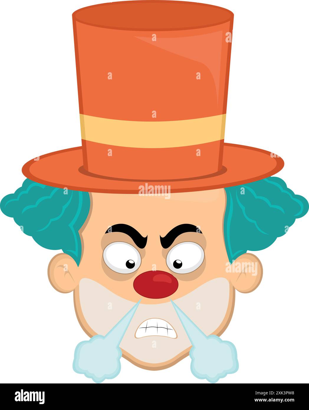 vector illustration face character clown cartoon, with an expression of ...