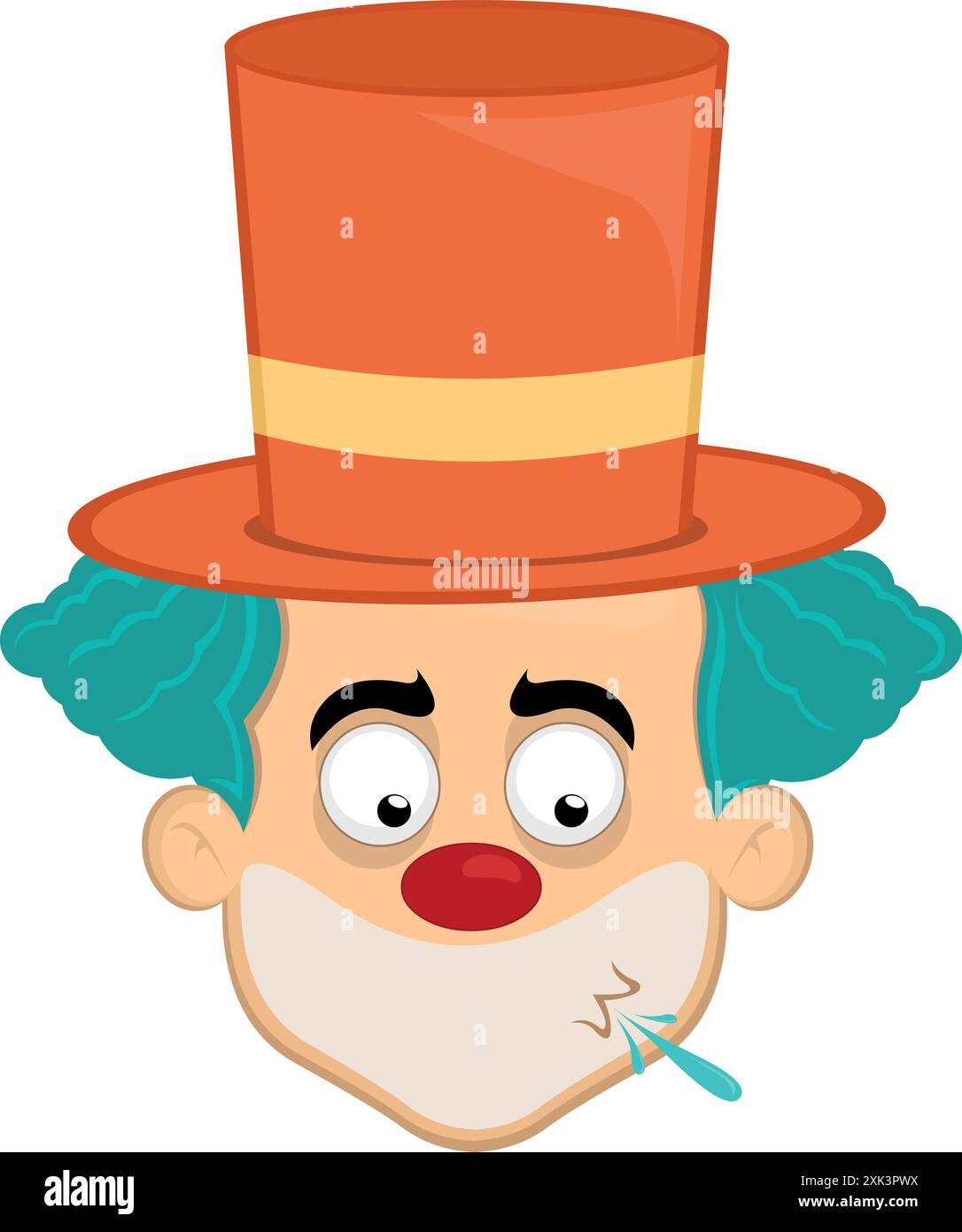 vector illustration face character clown cartoon, spitting saliva Stock ...