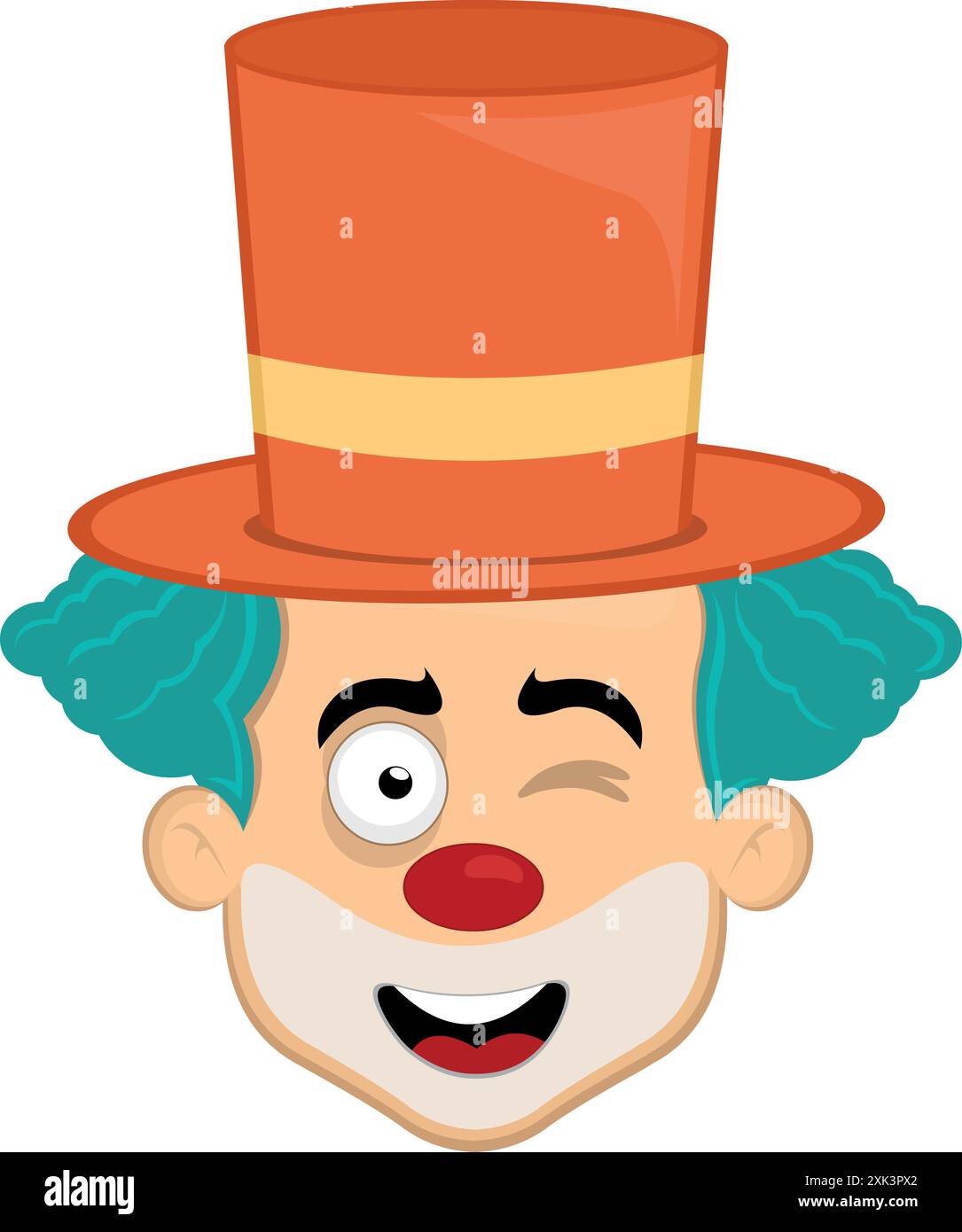 vector illustration face character clown cartoon, with a happy ...
