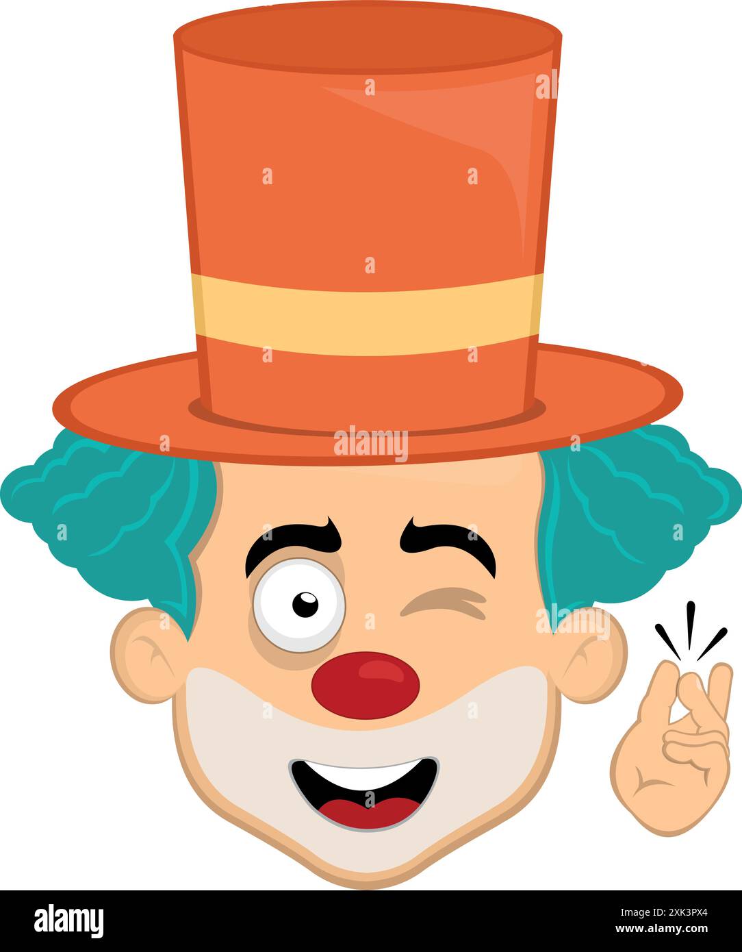 vector illustration face character clown cartoon snapping your fingers ...