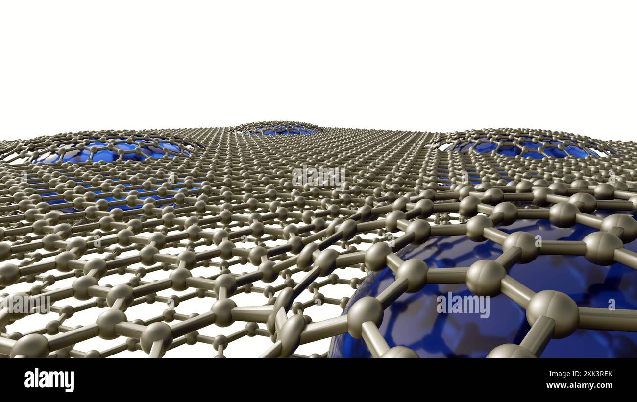 3D rendering of a graphene liquid cell. It allows scientists to study ...