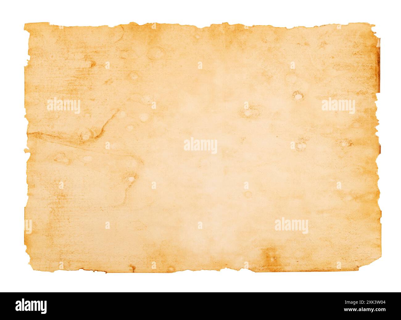 Old brown paper sheet vintage aged or texture isolated on white ...