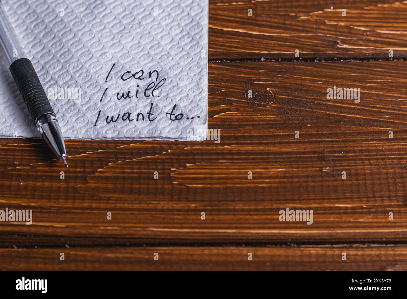 Hand written note on napkin Stock Photo - Alamy