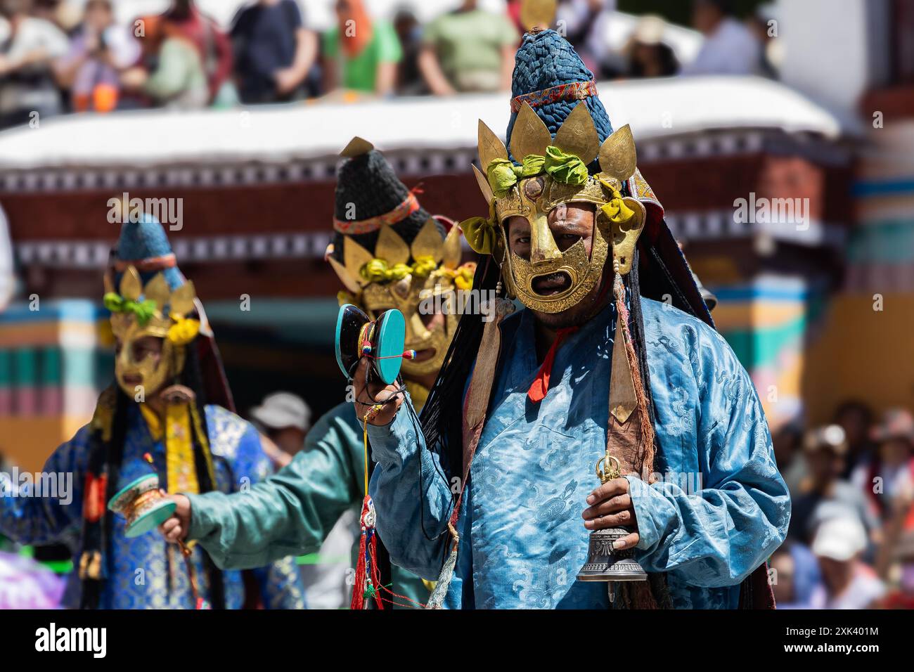 Colorful mask dance also called cham dance being performed at Hemis ...