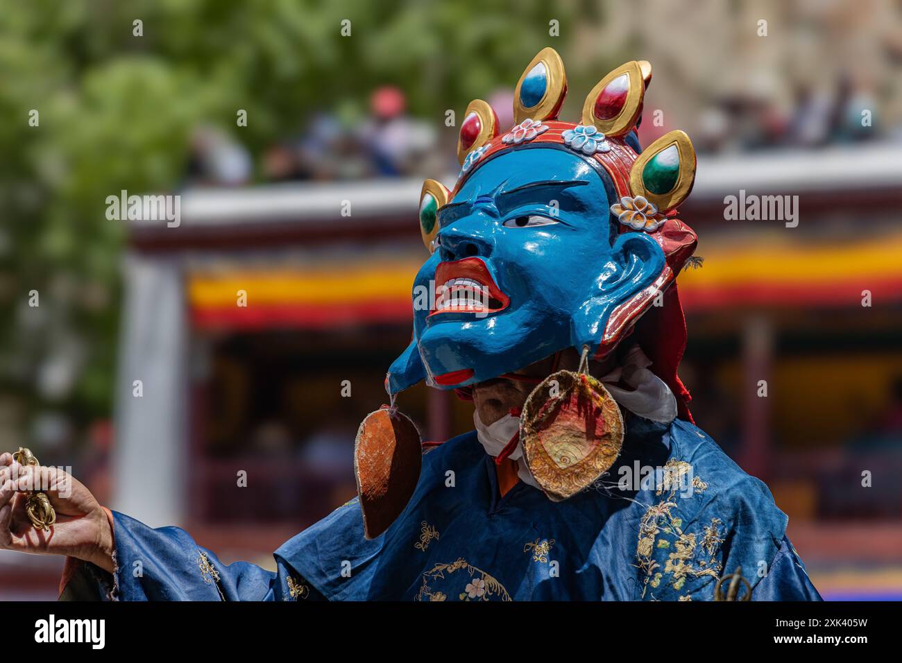 Colorful mask dance also called cham dance being performed at Hemis ...