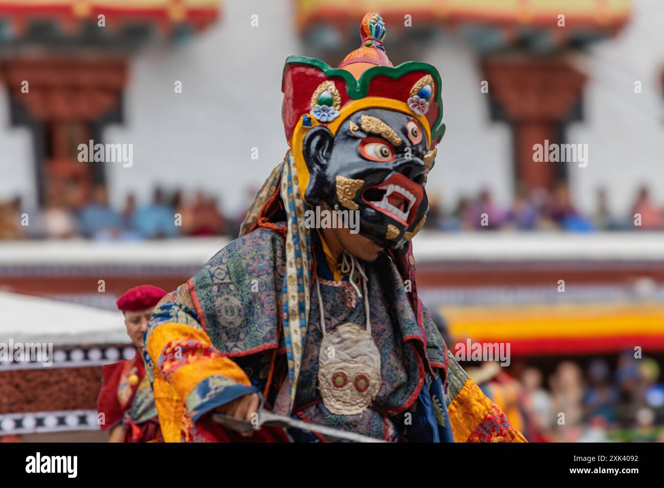 Colorful mask dance also called cham dance being performed at Hemis ...