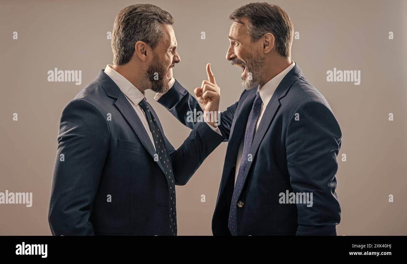 rival strategy of businessmen isolated on grey. business competition ...