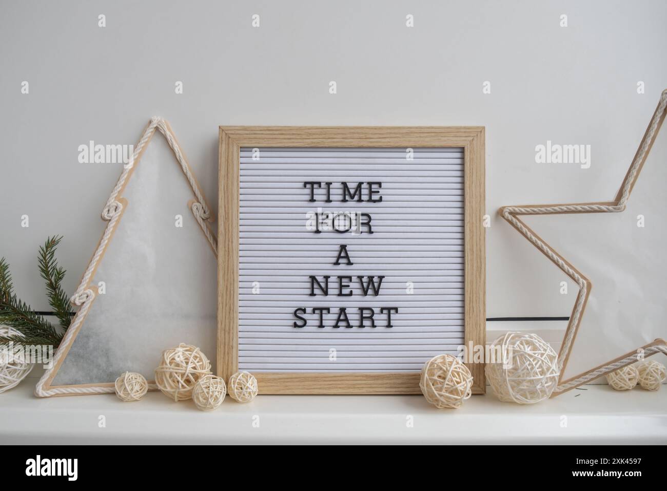 Motivational saying TIME FOR A NEW START. Goals setting concept ...