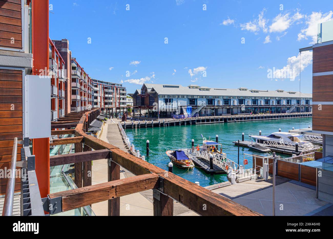 Apartments and jetty in the Walsh Bay area of Sydney, New South Wales ...