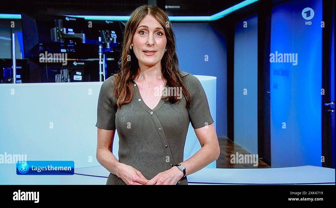Anja Kohl Live in den ARD tagesthemen am 19.07.2024 - kein Standfoto ...