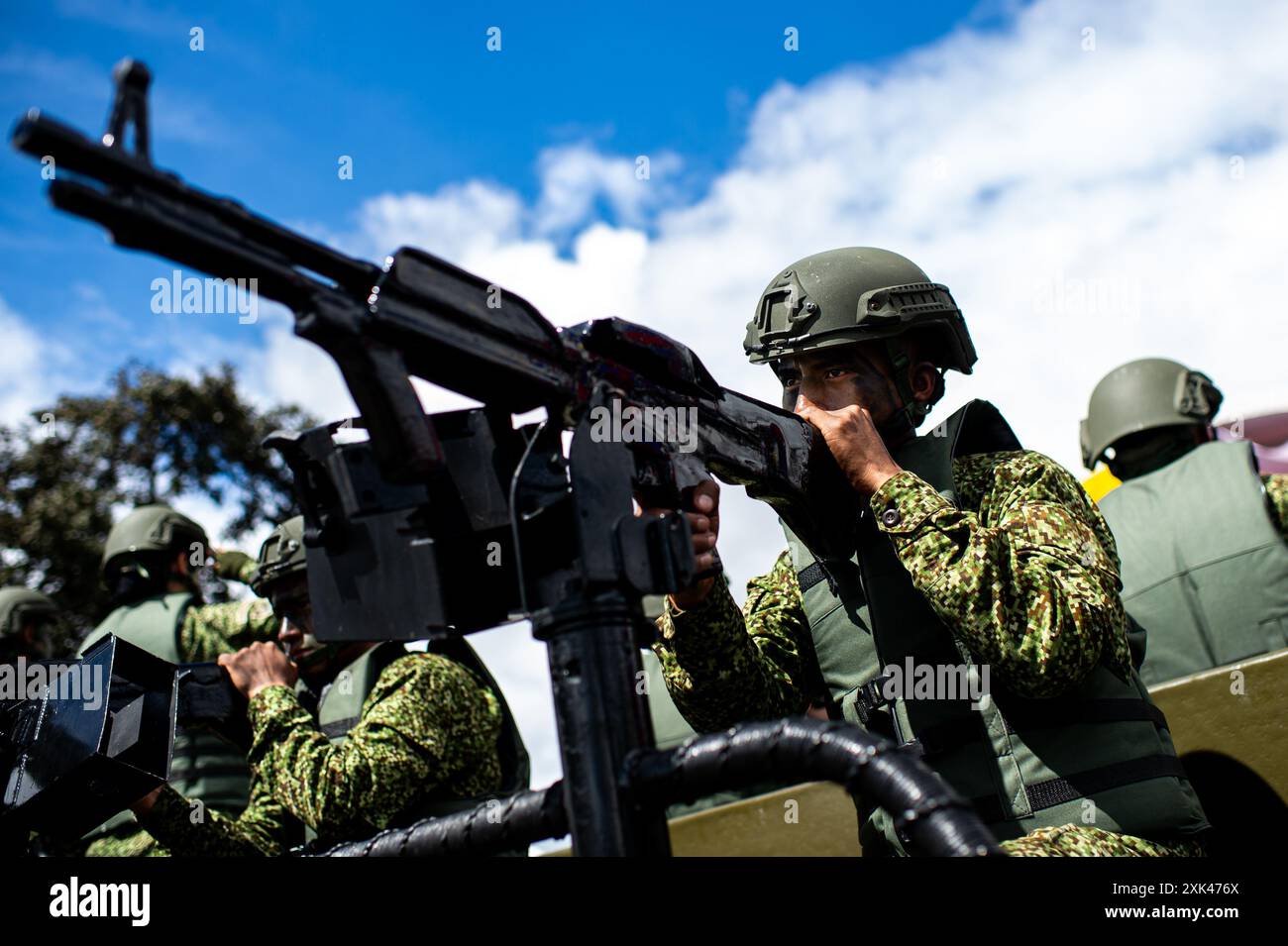 Bogota, Colombia. 20th July, 2024. Colombian navy members take part ...