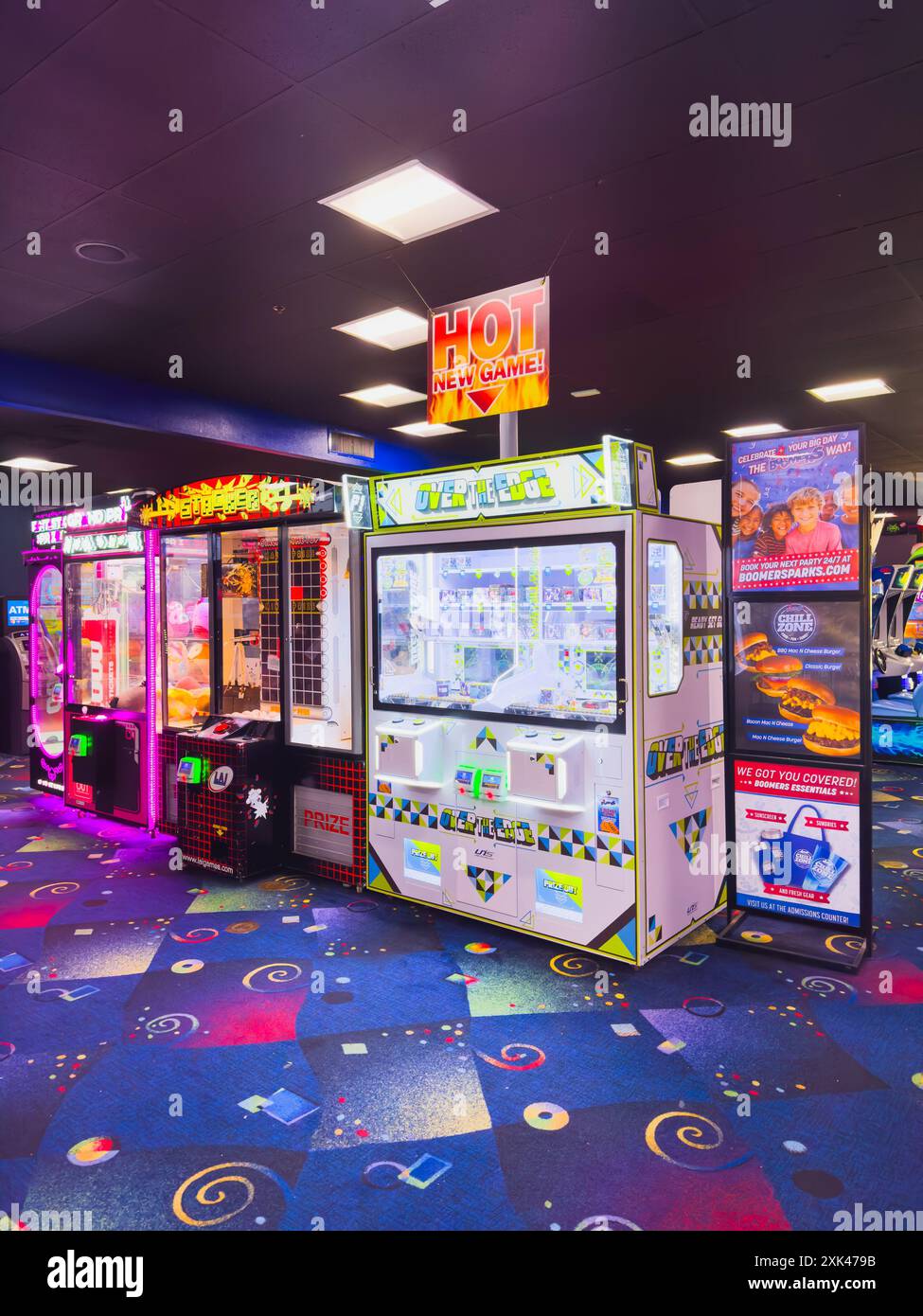 Santa Maria, California, USA - July 20, 2024. Row of vibrant arcade ...