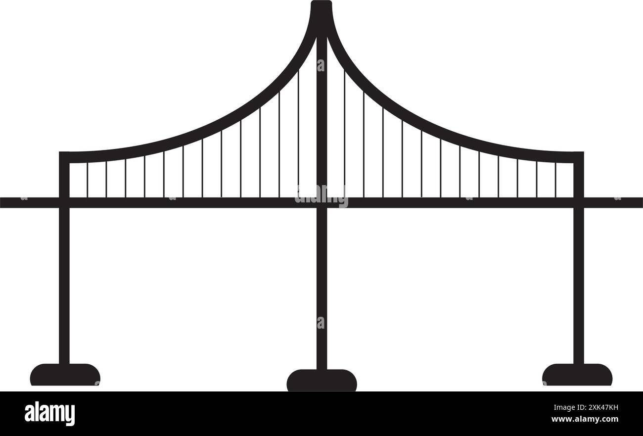 Bridge Icon Vector In Flat Style Architecture And Construction Modern Building Connection
