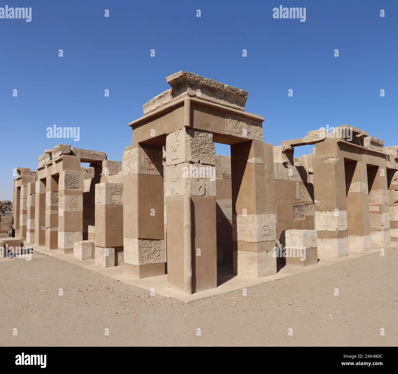 ancient egyptian temple of Satet on Elephantine island in Aswan Stock ...