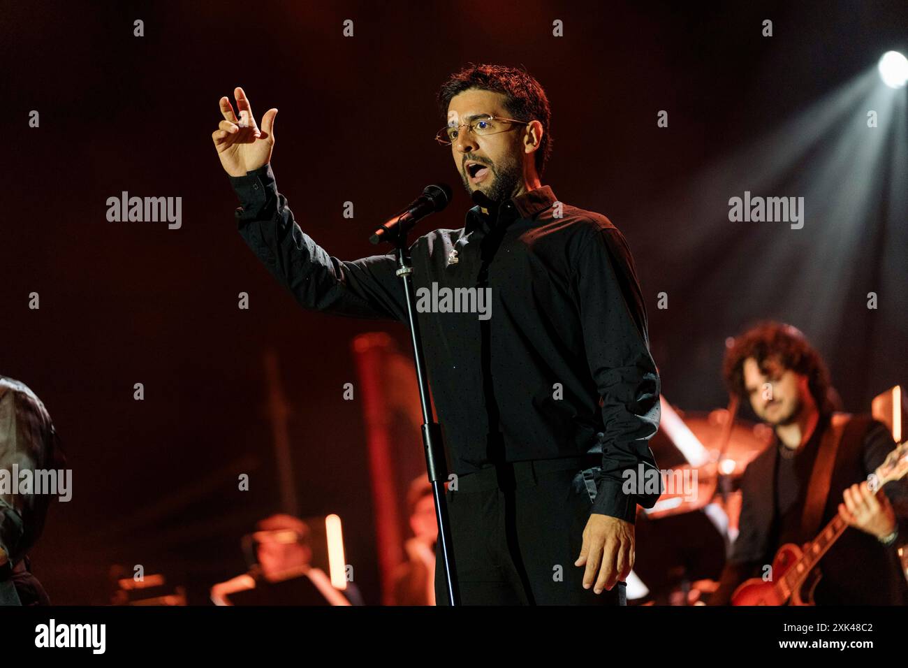 Lanciano, Italy. 20th July, 2024. Italian singer Piero Barone of the ...