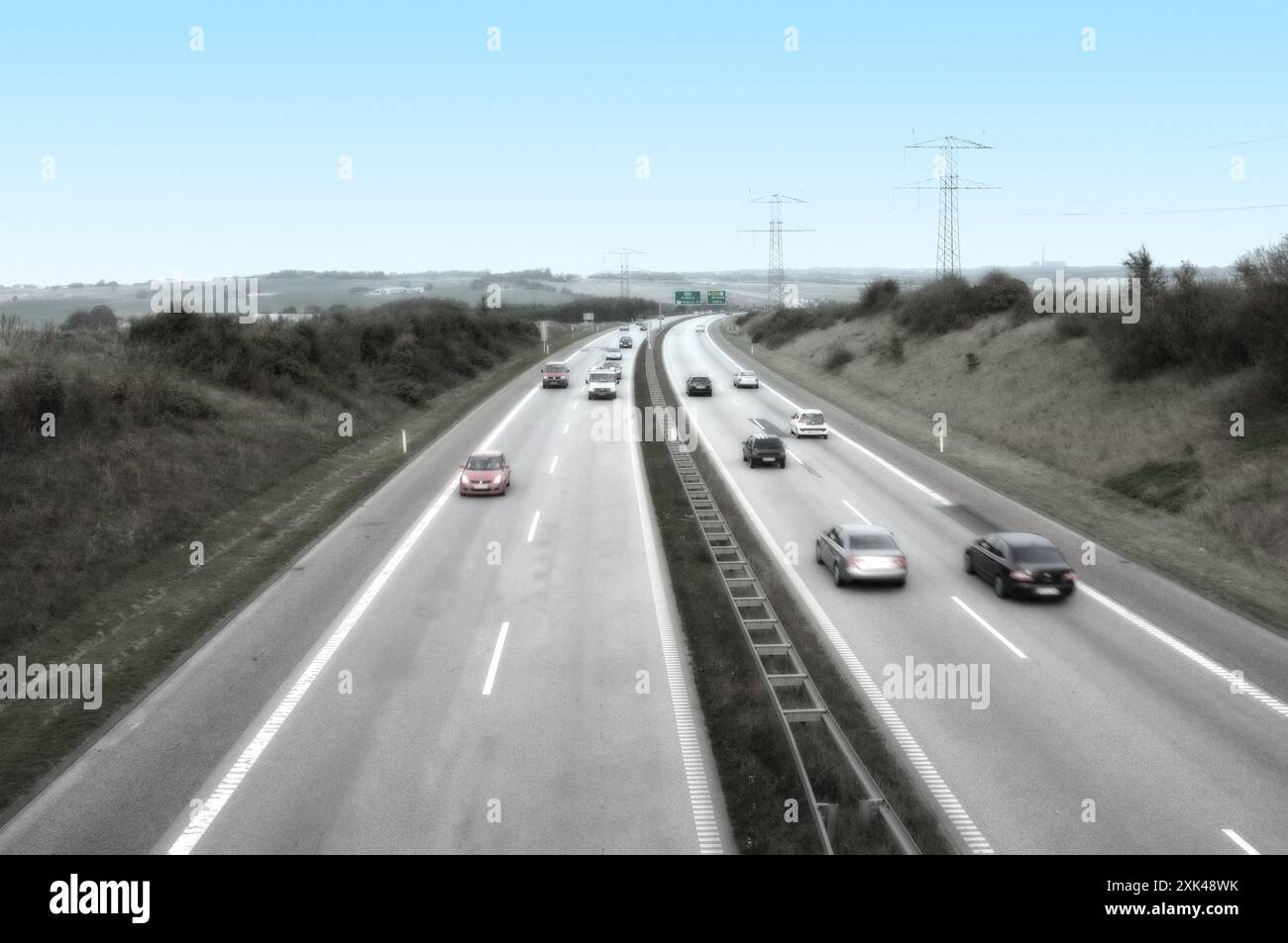 Cars, highway and transportation with driving for travel, movement and ...