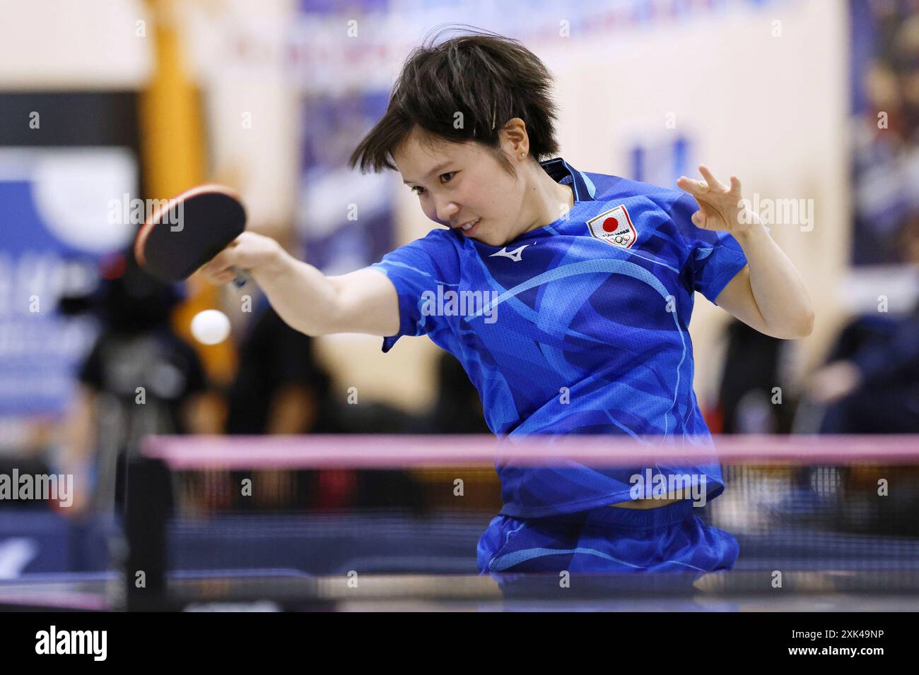 Miu Hirano of Japan national table tennis team practices in Amiens ...