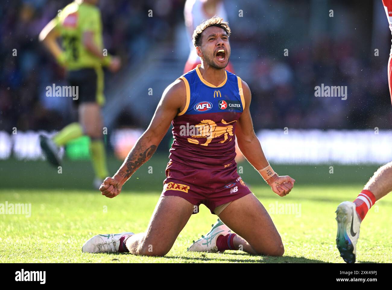 Brisbane, Australia. 21st July, 2024. Callum Ah Chee of the Lions ...