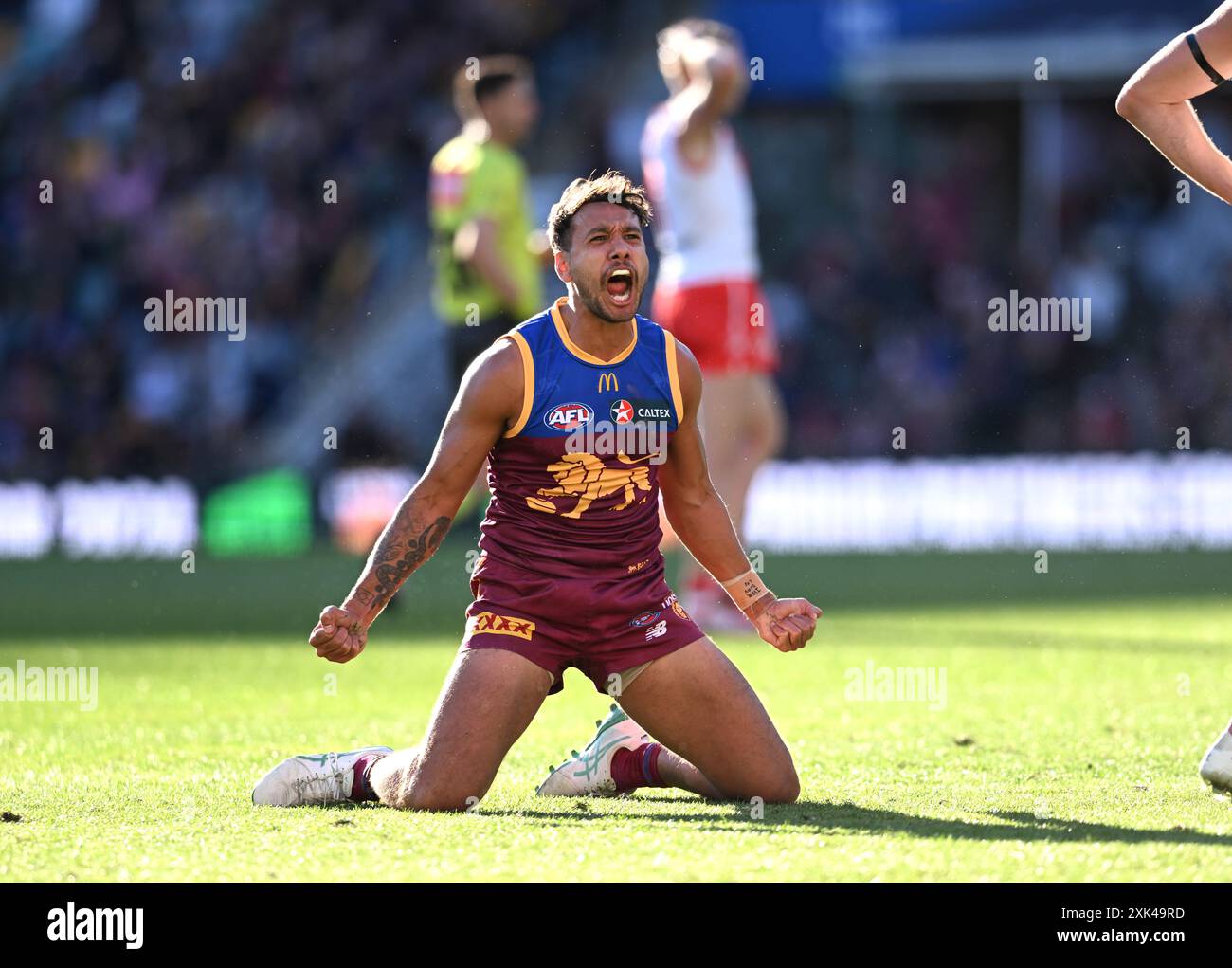 Brisbane, Australia. 21st July, 2024. Callum Ah Chee of the Lions ...