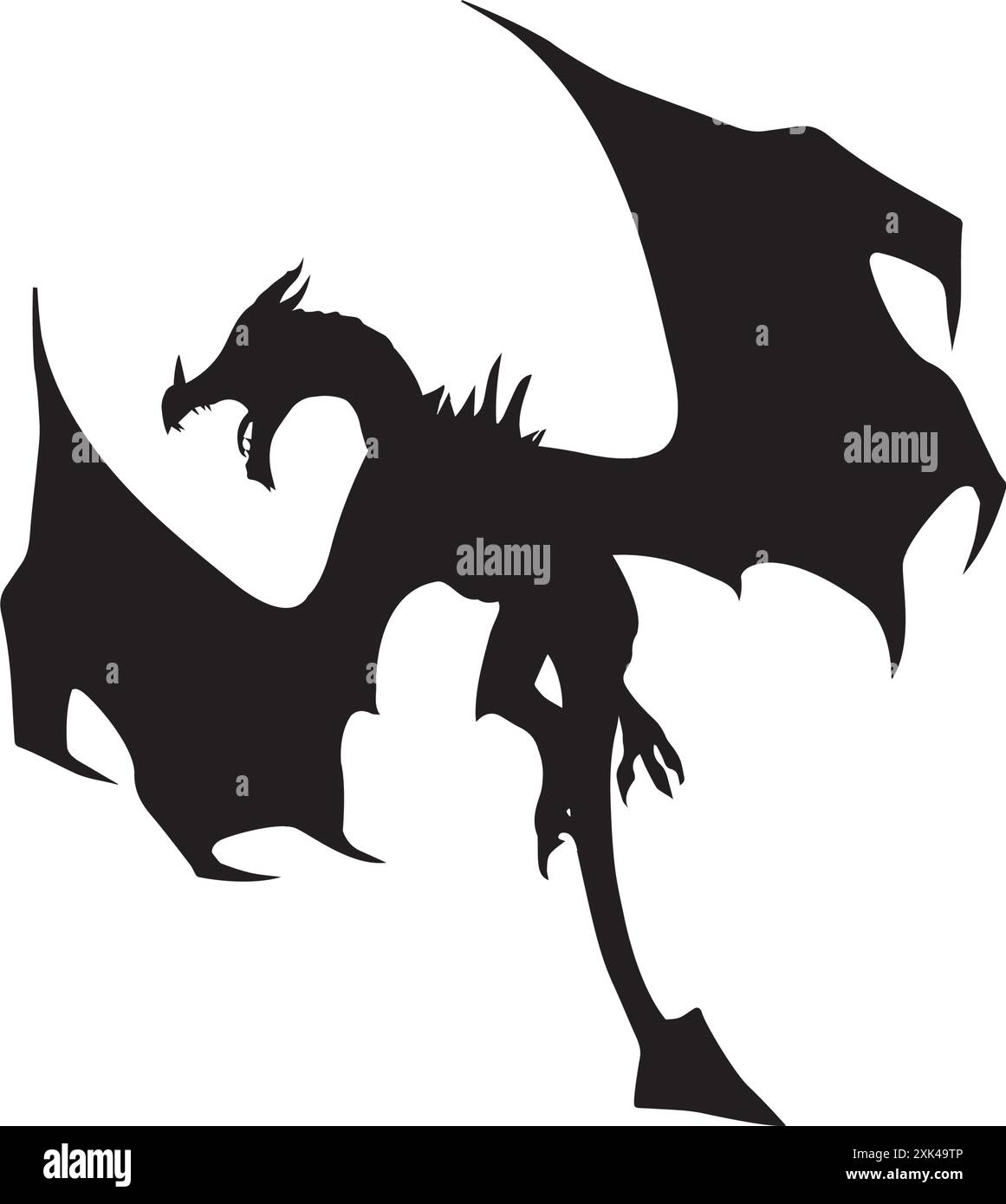 Black Dragon Front Flying Vector Stock Vector Image & Art - Alamy
