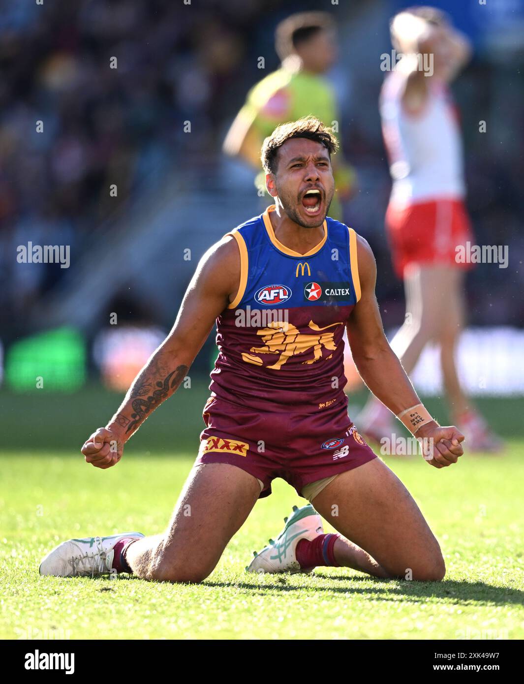Brisbane, Australia. 21st July, 2024. Callum Ah Chee of the Lions ...