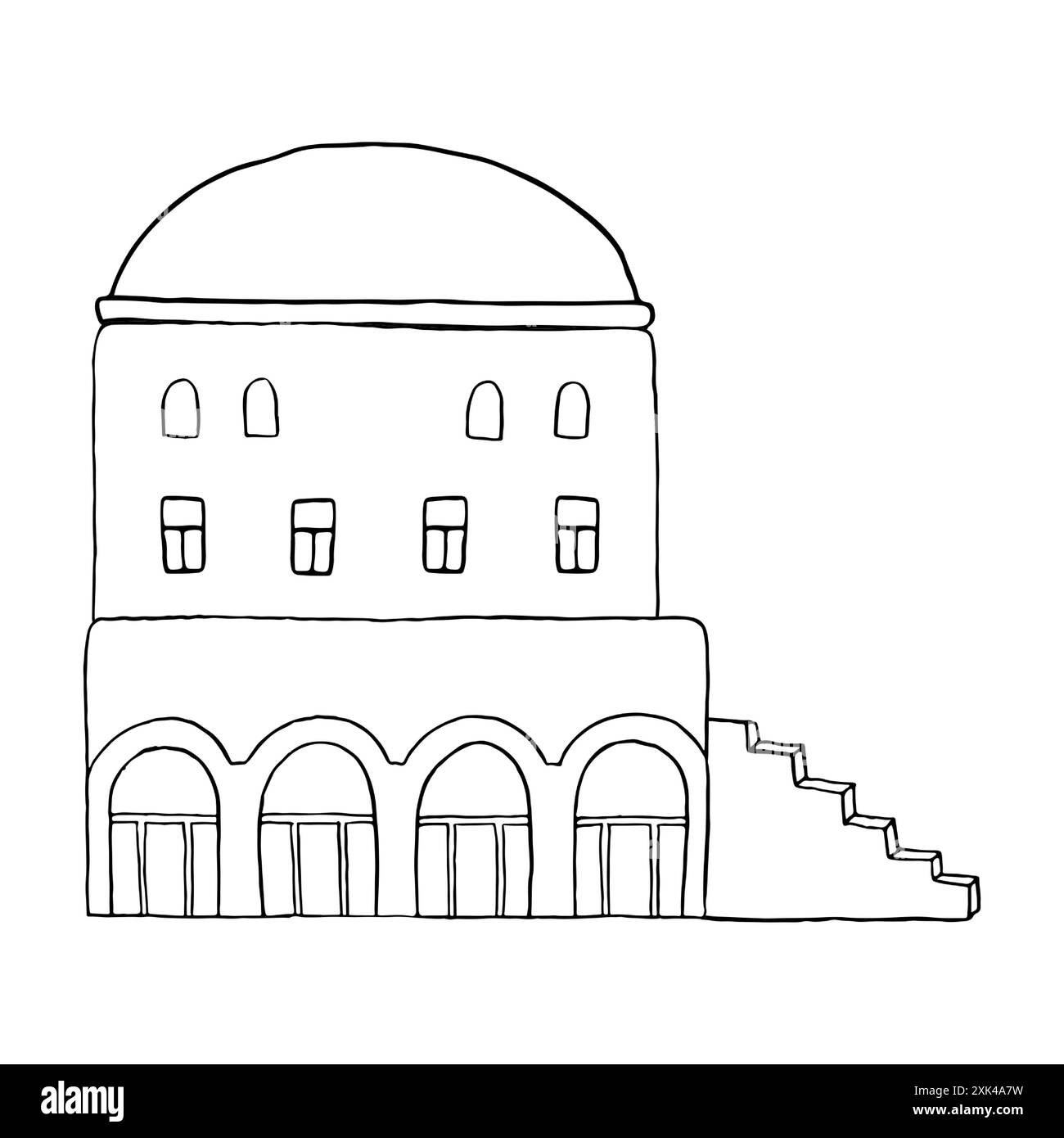 Arabic house with dome, stairs and columns Stock Vector Image & Art - Alamy