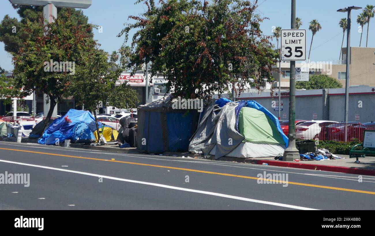 Los Angeles, California, USA 19th July 2024 Homeless Tents Camps on ...