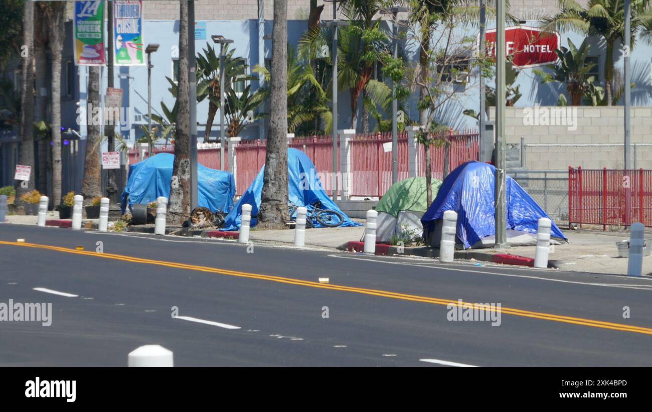 Los Angeles, California, USA 19th July 2024 Homeless Tents Camps on ...