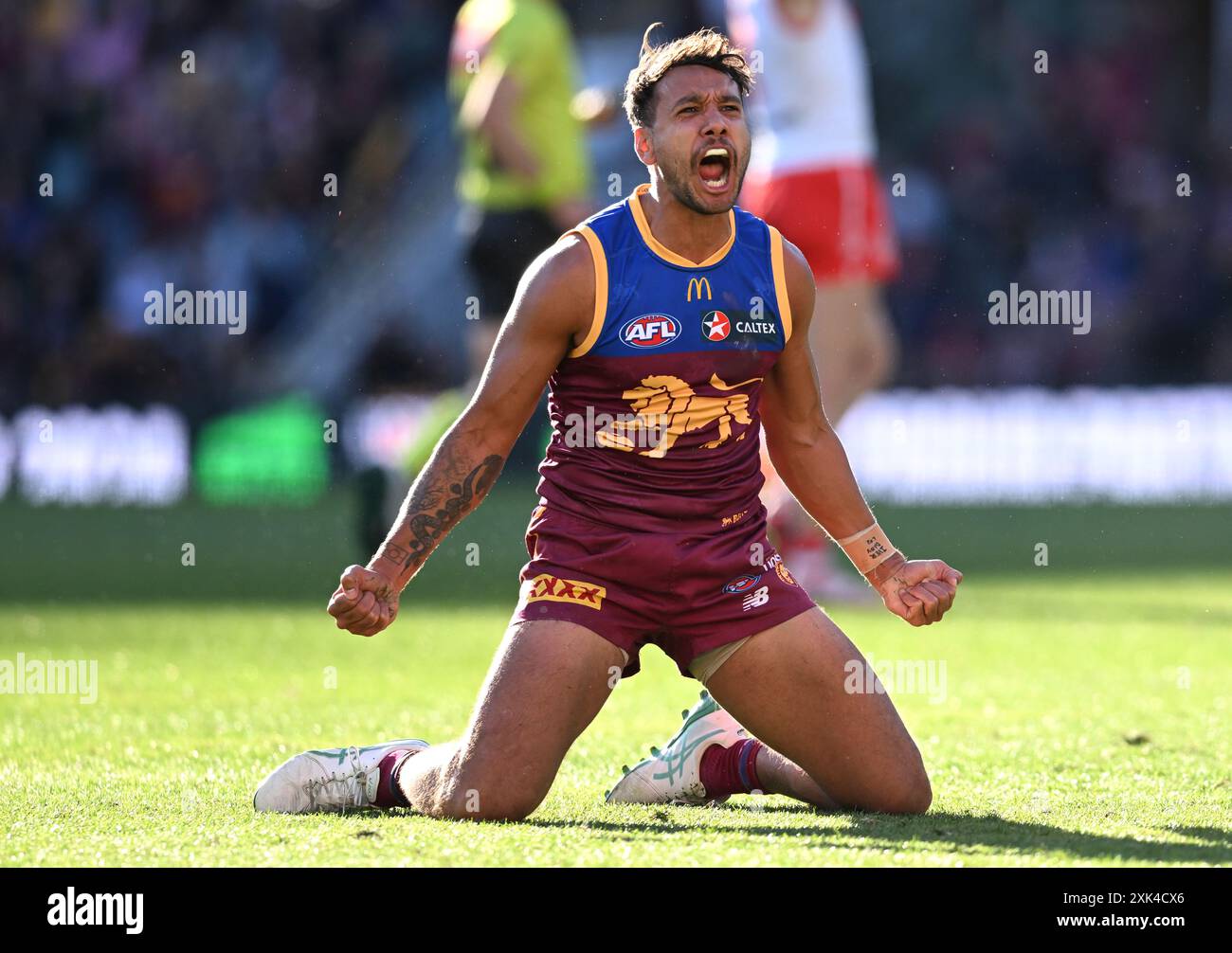 Brisbane, Australia. 21st July, 2024. Callum Ah Chee of the Lions ...