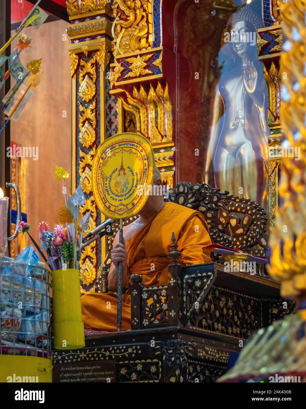 Bangkok, Thailand. 20th July, 2024. A monk is seen hiding his face ...