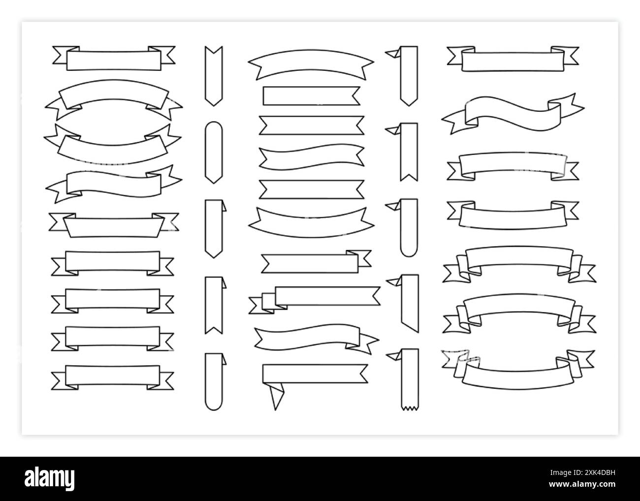 Black ribbon template banner vector collection illustration. Big ...