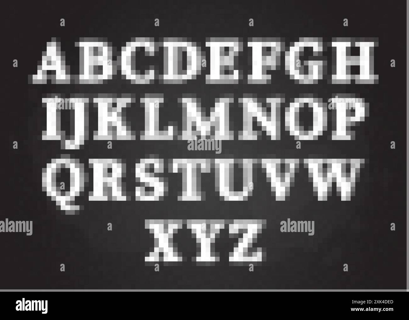 Uppercase chalk scribble font set vector illustration. White chalk ...