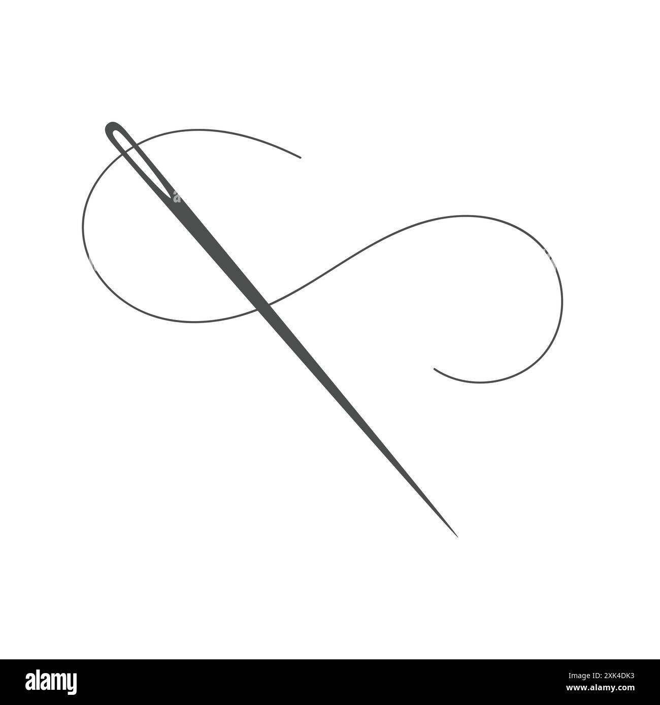 Needle and thread silhouette icon vector illustration. Tailor logo with ...