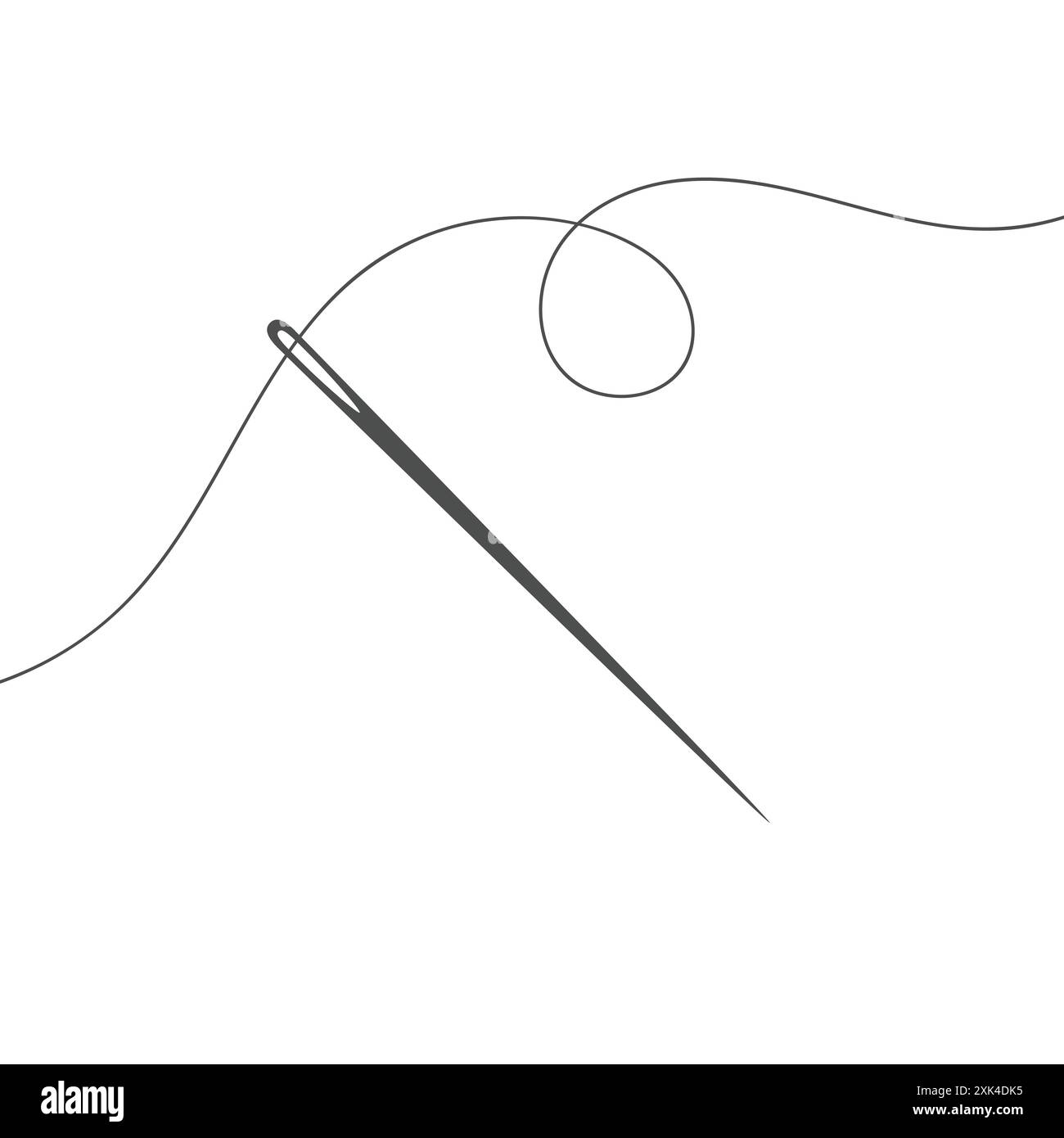 Needle and thread silhouette icon vector illustration. Tailor logo with ...