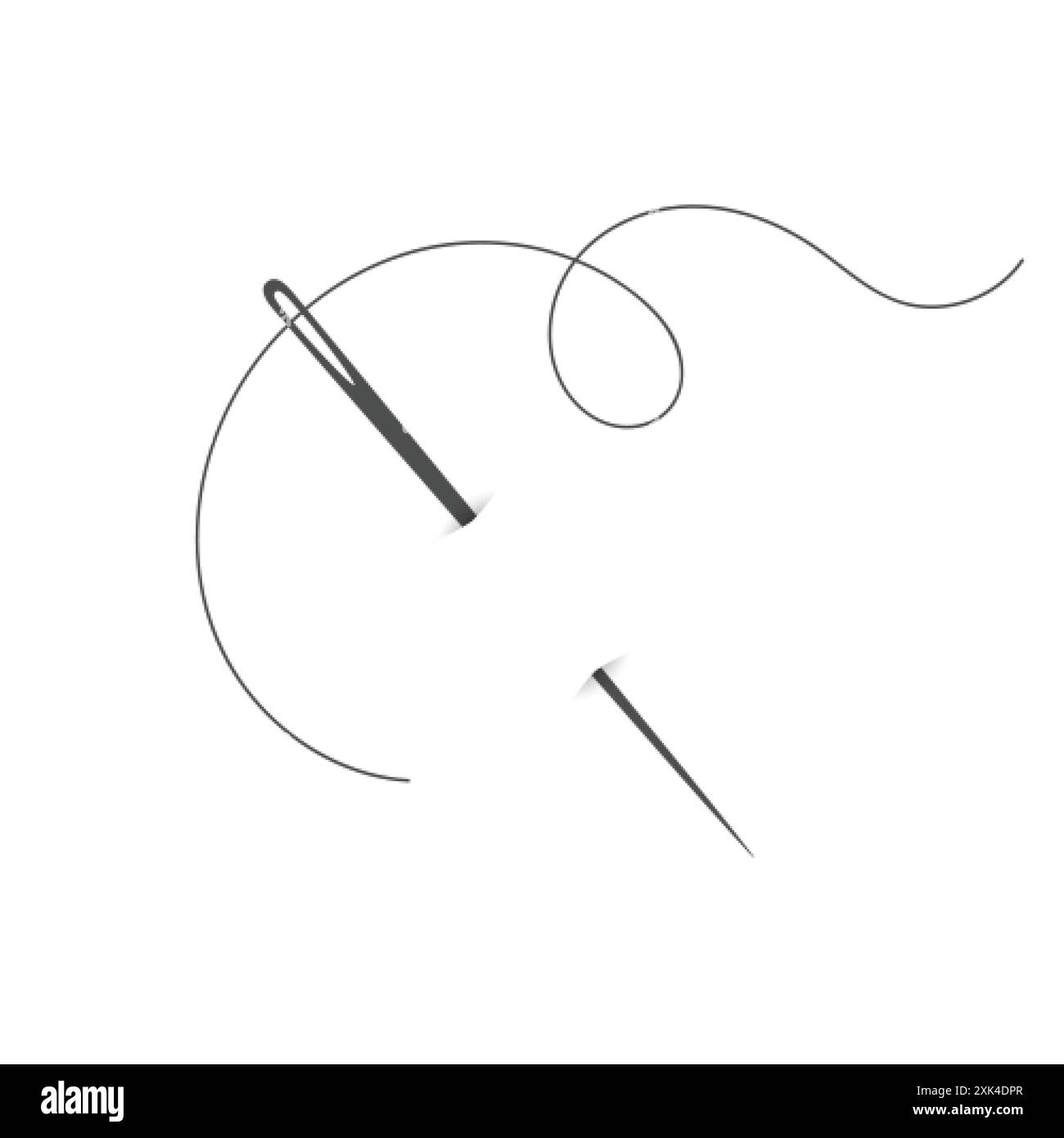 Needle and thread silhouette icon vector illustration. Tailor logo with ...