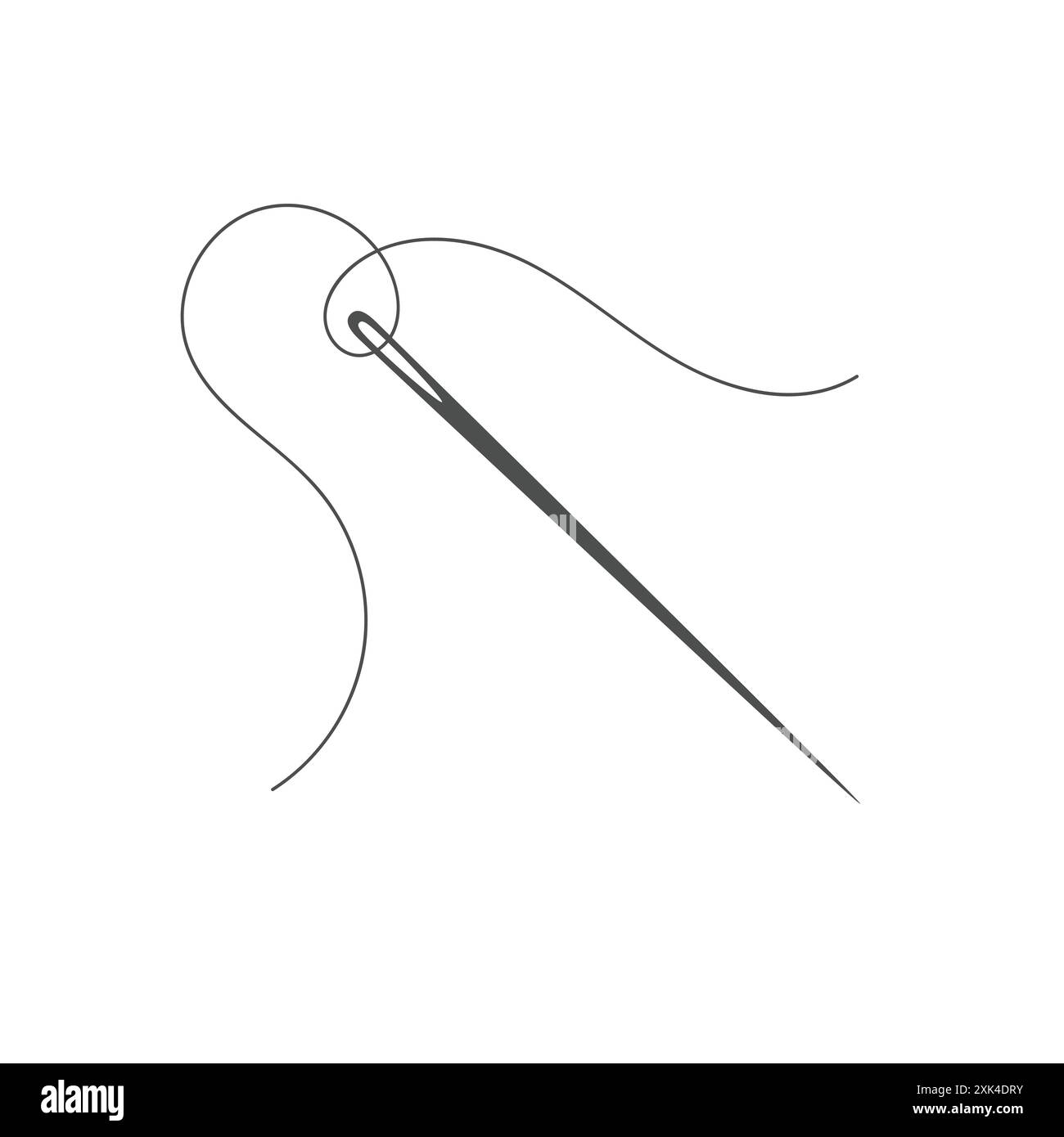 Needle and thread silhouette icon vector illustration. Tailor logo with ...