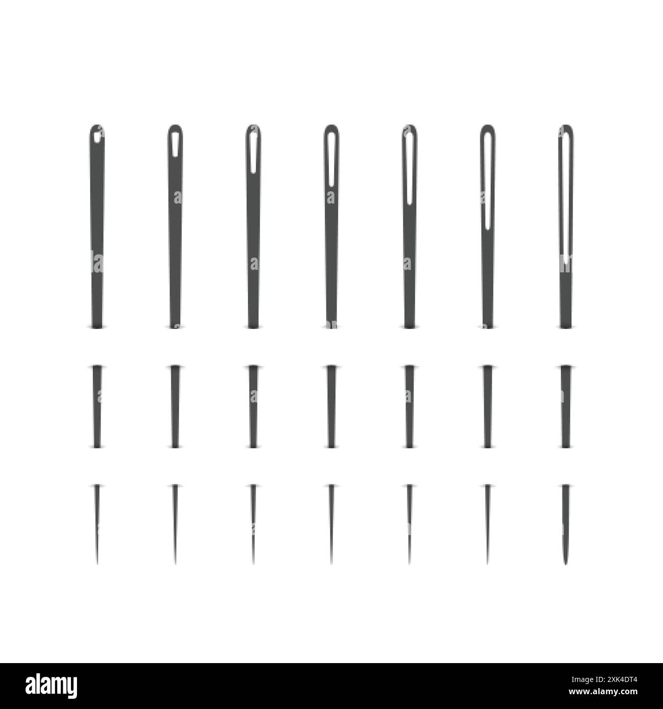 Needle silhouette icon set vector illustration. Collection of outline ...