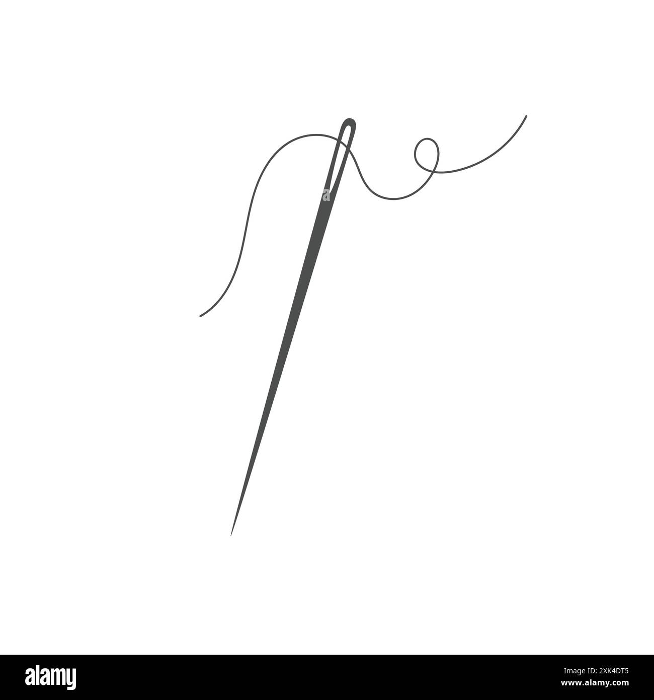 Needle and thread silhouette icon vector illustration. Tailor logo with ...