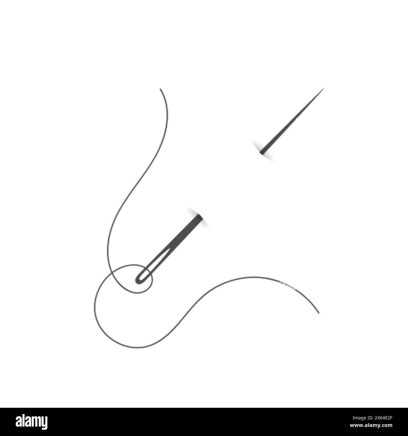 Needle and thread silhouette icon vector illustration. Tailor logo with ...