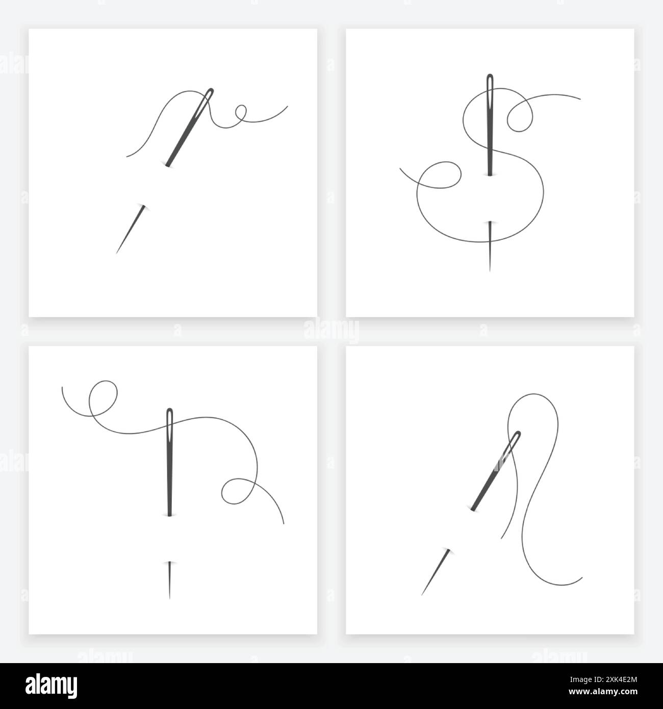 Needle and thread silhouette icon set vector illustration. Tailor logo ...