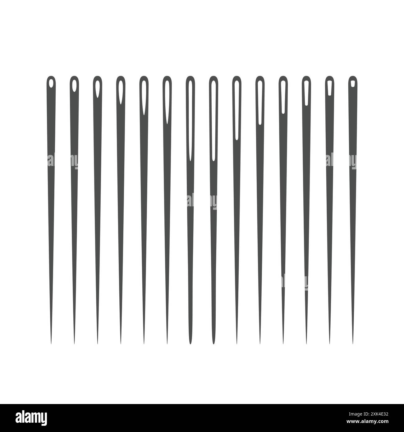 Needle silhouette icon set vector illustration. Collection of outline ...