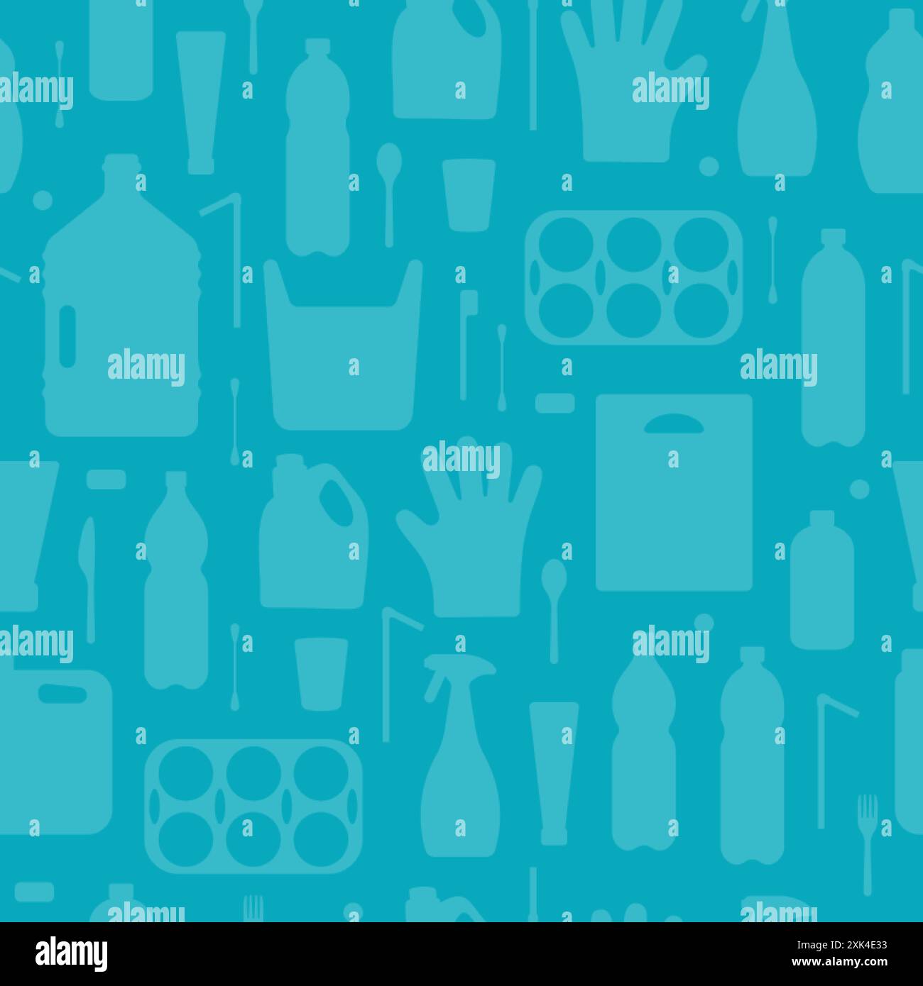 Plastic waste, ocean pollution seamless pattern vector illustration ...