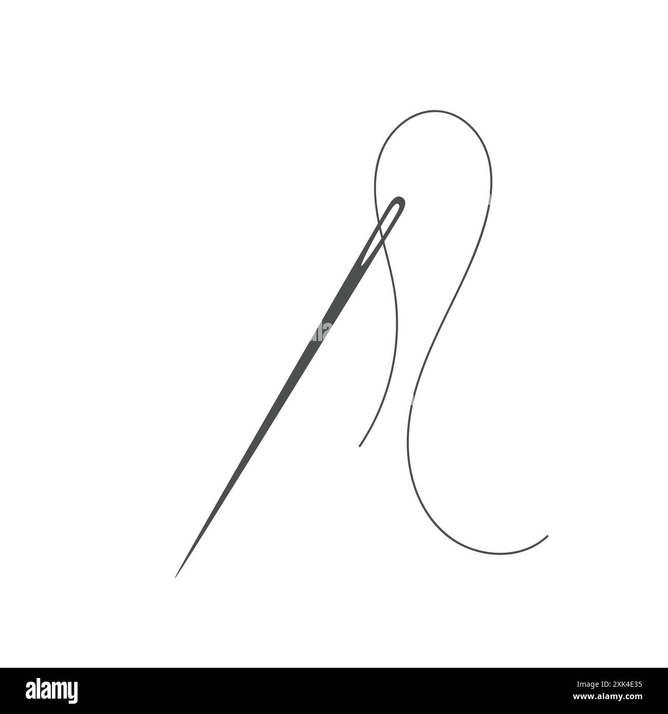 Needle and thread silhouette icon vector illustration. Tailor logo with ...