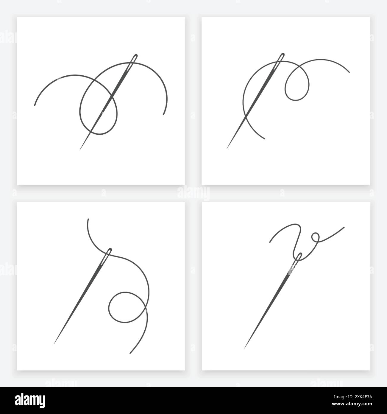 Needle and thread silhouette icon set vector illustration. Tailor logo ...