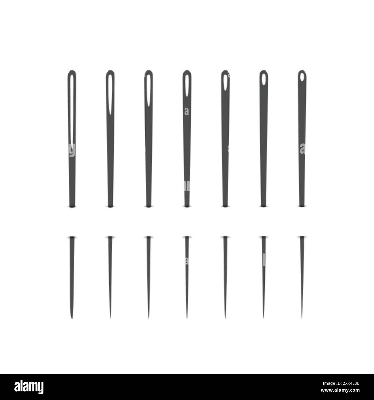 Needle silhouette icon set vector illustration. Collection of outline ...