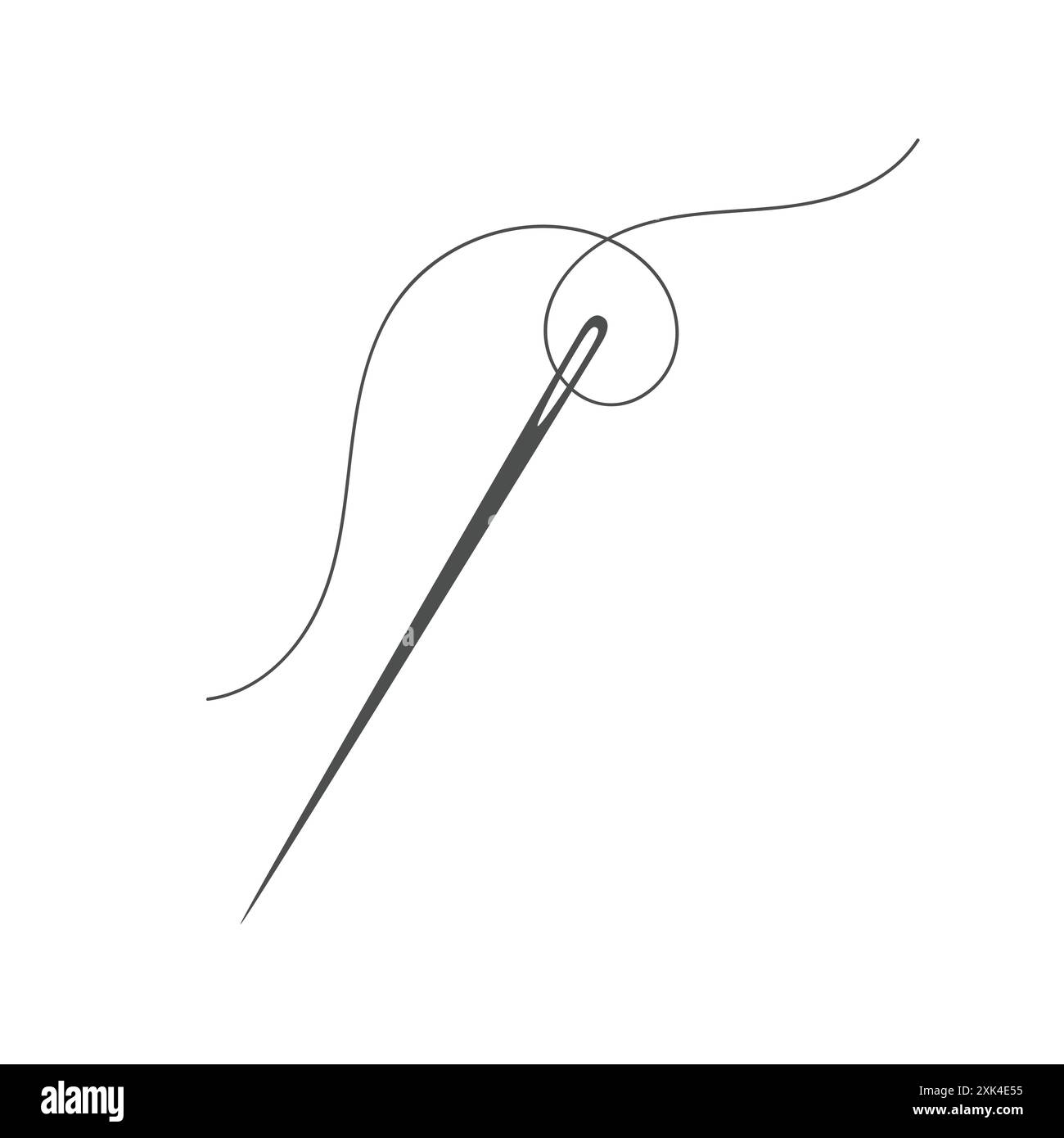 Needle and thread silhouette icon vector illustration. Tailor logo with ...