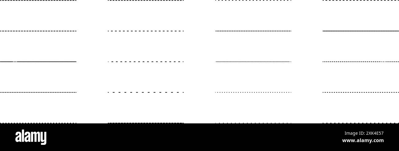 Black dotted lines in various patterns on white background. Vector ...